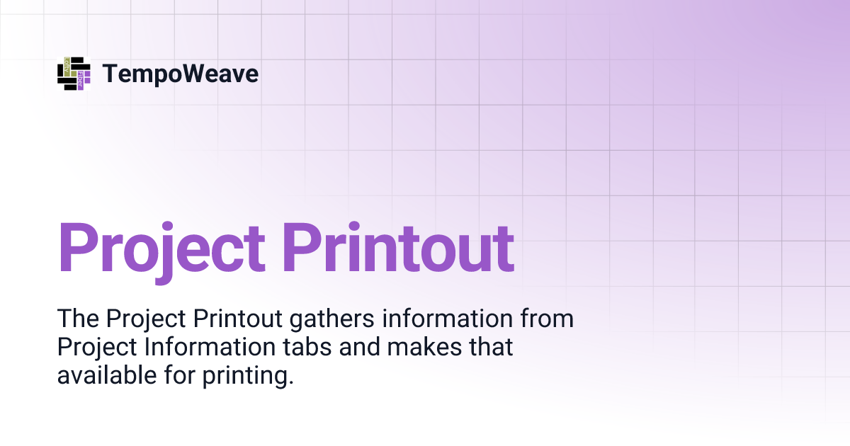 Project Printout | TempoWeave